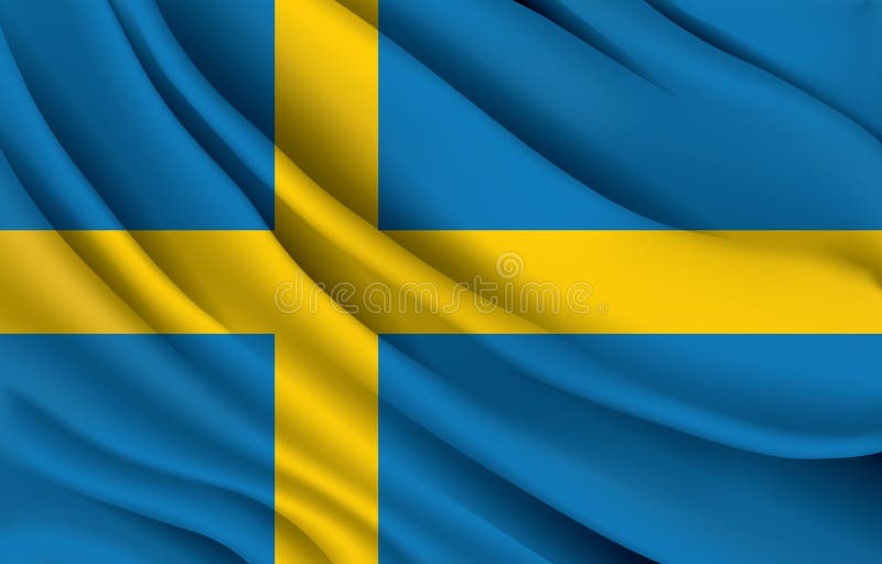Sweden National Flag Waving Realistic Vector Illustration Stock Vector ...