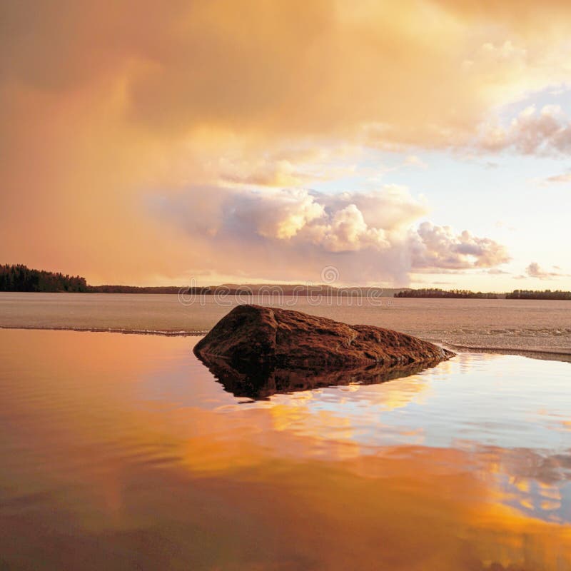Sweden stock photo. Image of river, nature, evening, landscape - 95716252