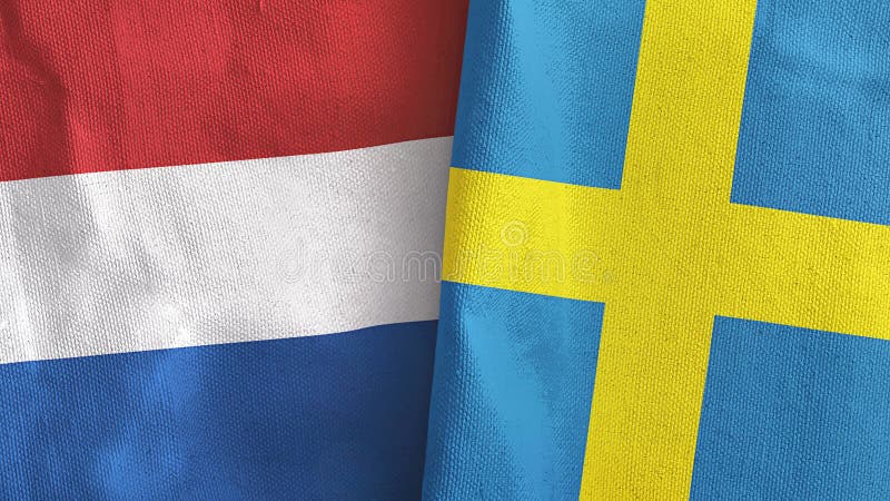 Netherlands and Sweden Table Flags Isolated on White 3D Rendering Stock ...