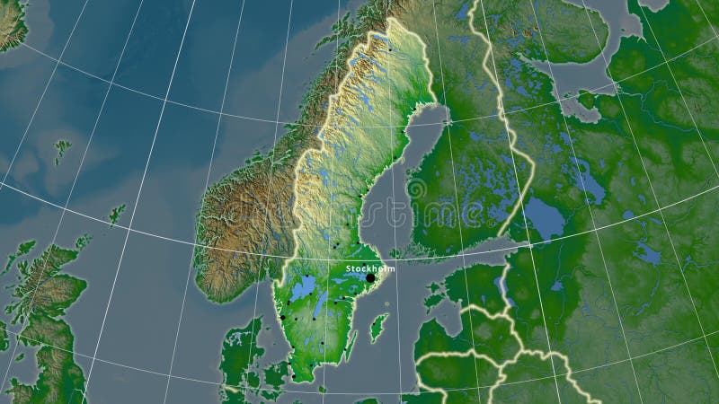 Sweden - Physical. Composition, Borders Stock Illustration ...