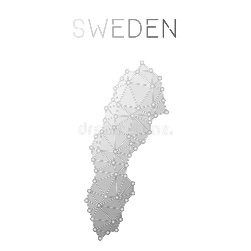 Sweden Polygonal Vector Map. Stock Vector - Illustration of northern ...