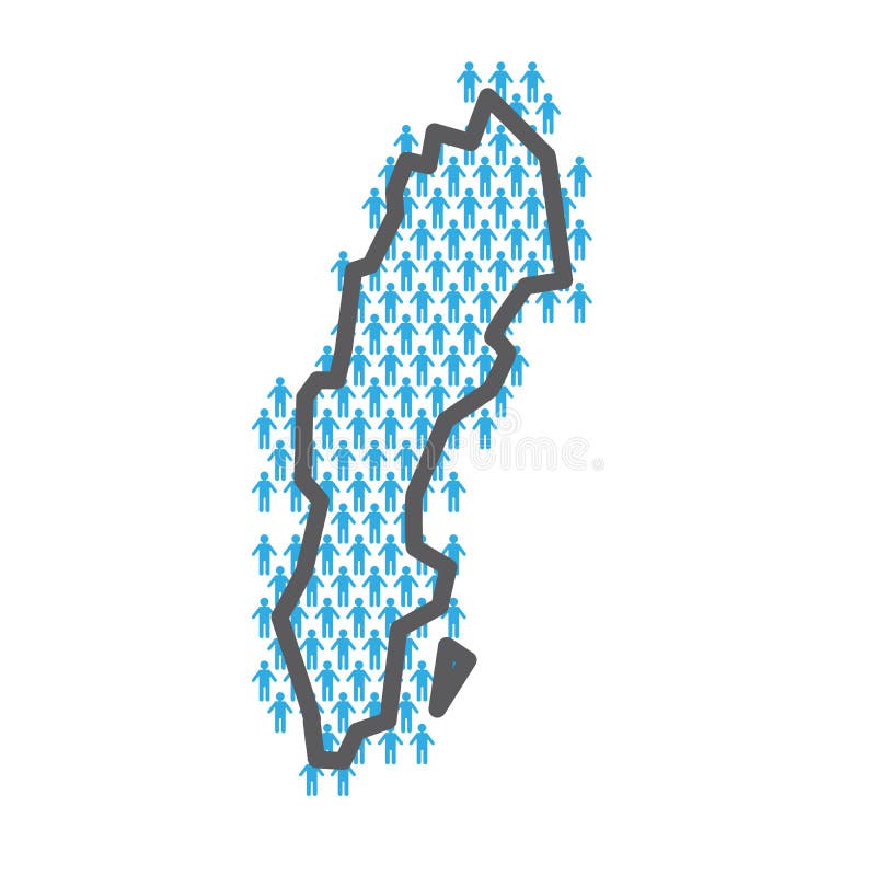 Sweden People Icon Map. Stylized Vector Silhouette of Sweden ...