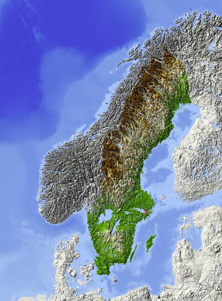 Sweden, relief map stock illustration. Illustration of topography - 5572867