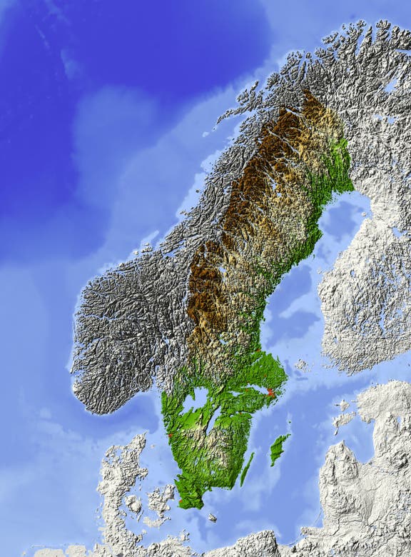 Sweden, relief map stock illustration. Illustration of topography - 5572867