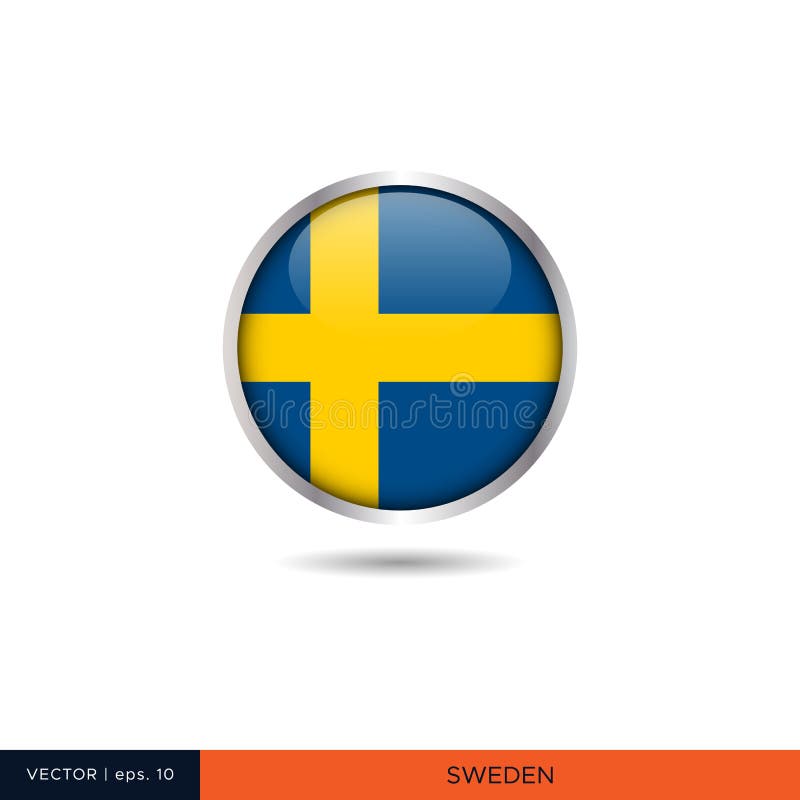 Sweden Round Flag Vector Design. Stock Vector - Illustration of ...
