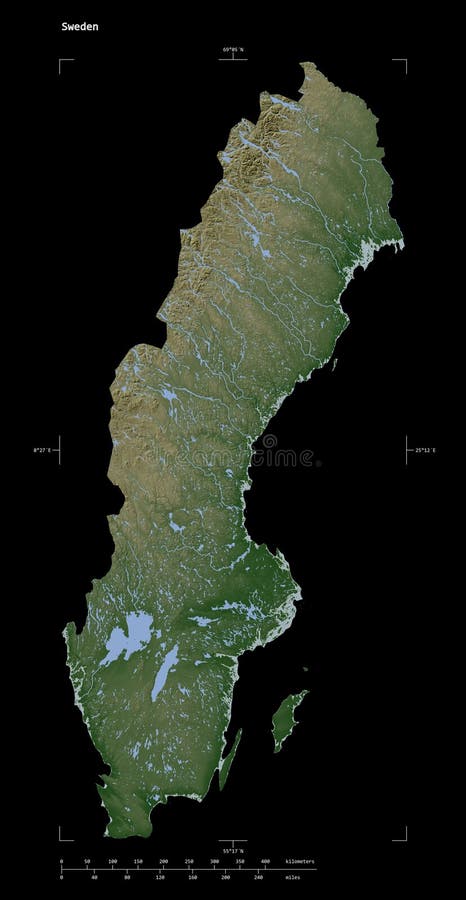 Sweden Shape on Black. Pale Stock Illustration - Illustration of ...