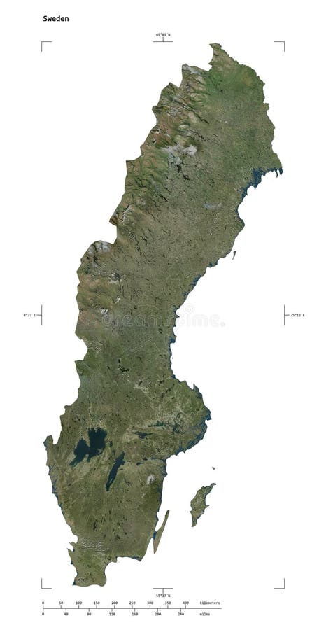 Sweden Shape on White. High-res Satellite Stock Illustration ...