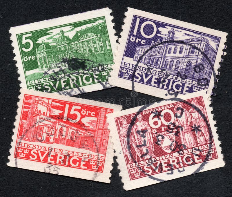 Sweden stamps editorial stock image. Image of king, hobby - 66606514