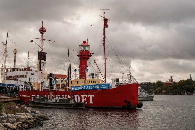 Sweden. Ships in the Harbor of Stockholm. September 17, 2018 Editorial ...