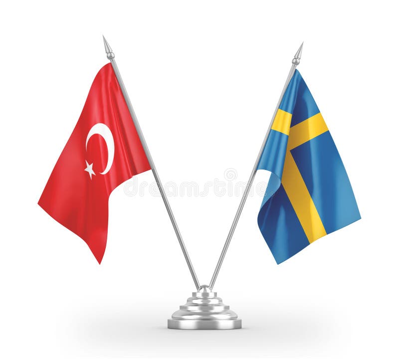 Sweden and Turkey. Crossed Swedish and Turkish Flags Stock Vector ...