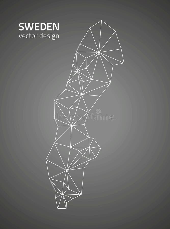 Sweden Vector Contour Black and Grey Map Stock Vector - Illustration of ...