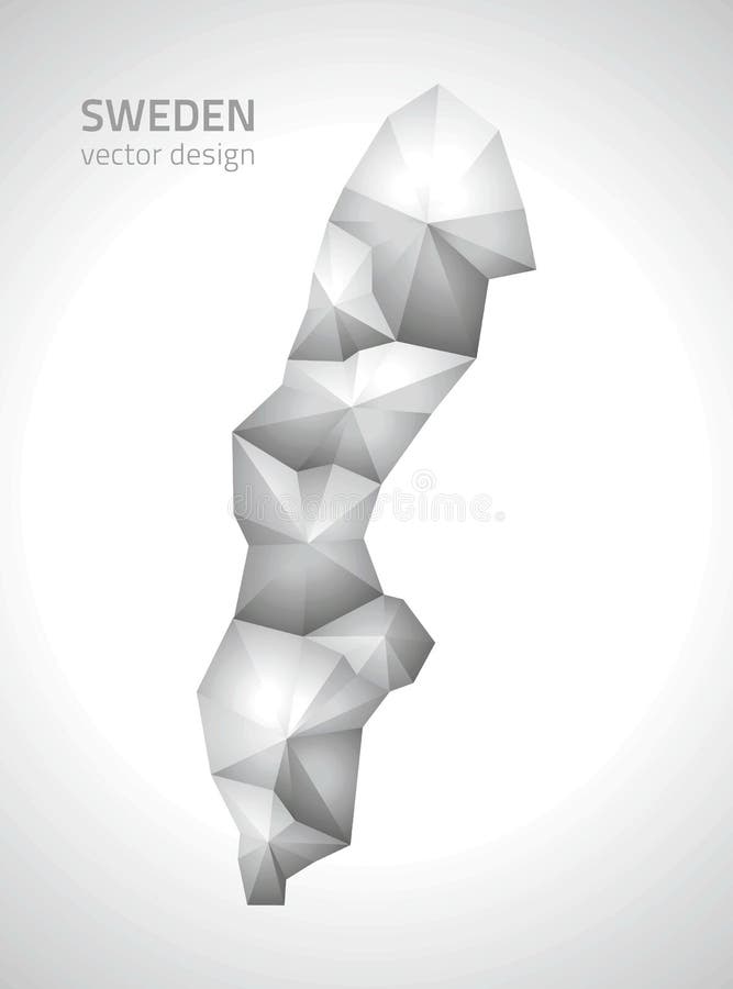 Sweden Vector Grey Polygonal Map Stock Vector - Illustration of nation ...