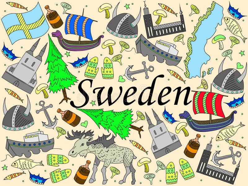 Sweden vector illustration stock vector. Illustration of souvenir ...