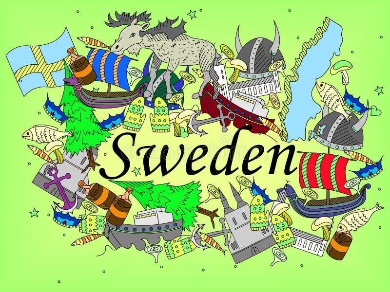 Sweden vector illustration stock vector. Illustration of souvenir ...