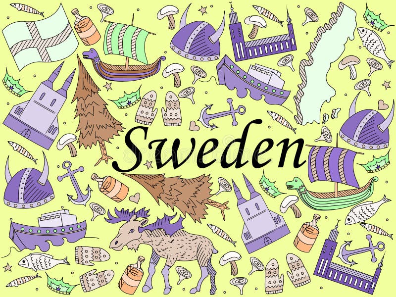 Sweden vector illustration stock vector. Illustration of clipart - 71626179