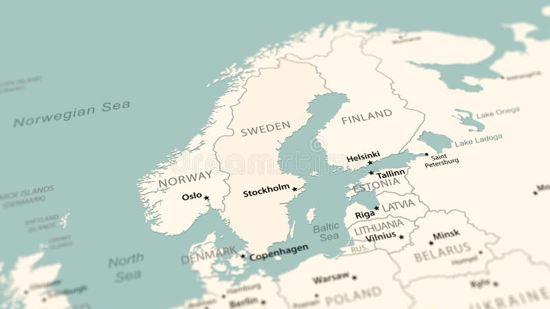 Sweden on the World Map. Smooth Map Rotation Stock Footage - Video of ...