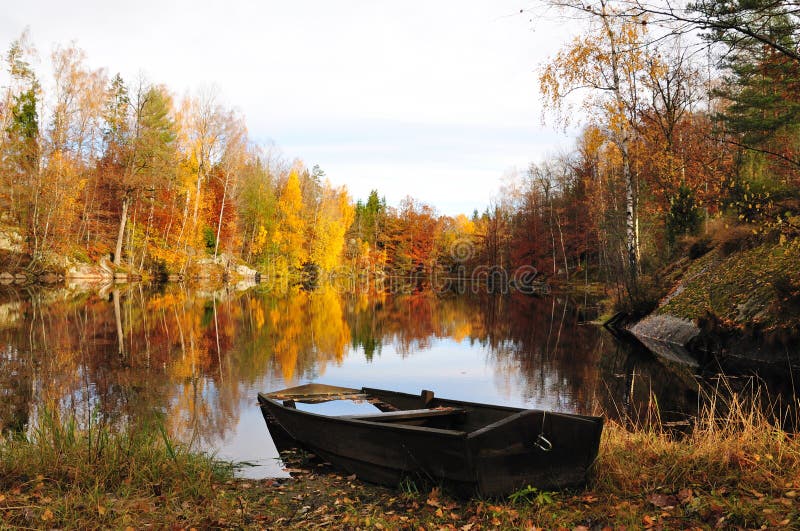 Swedish autumn stock image. Image of reflection, colorful - 11870045