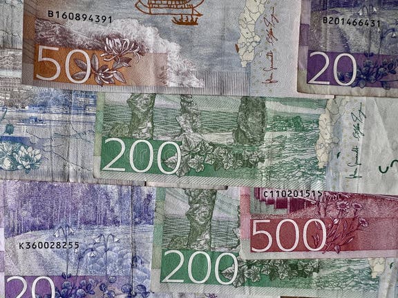 Swedish Bank Notes of Different Values Stock Photo - Image of document ...