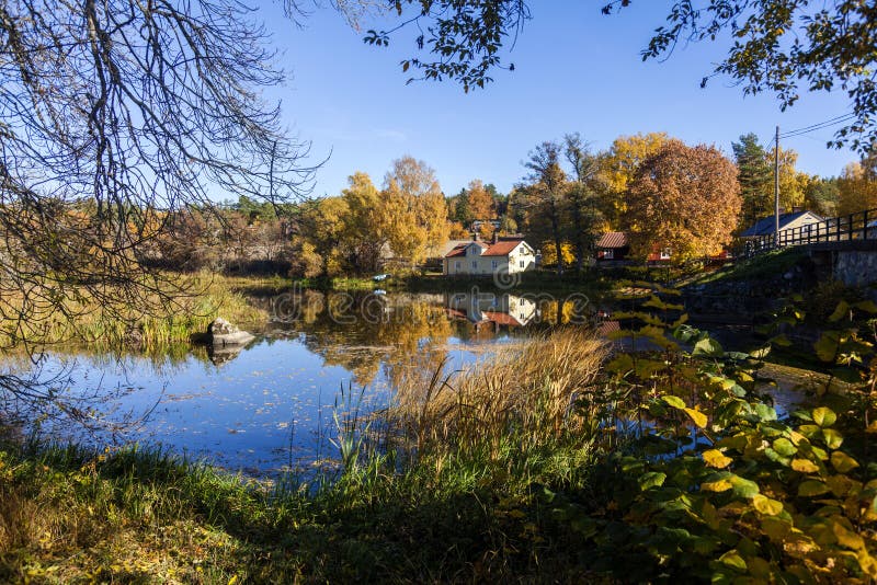 Swedish Countryside Scenery Stock Photo - Image of building, country ...