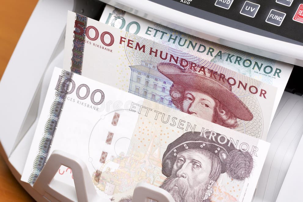 Swedish Crown in the Counting Machine Stock Image - Image of money ...
