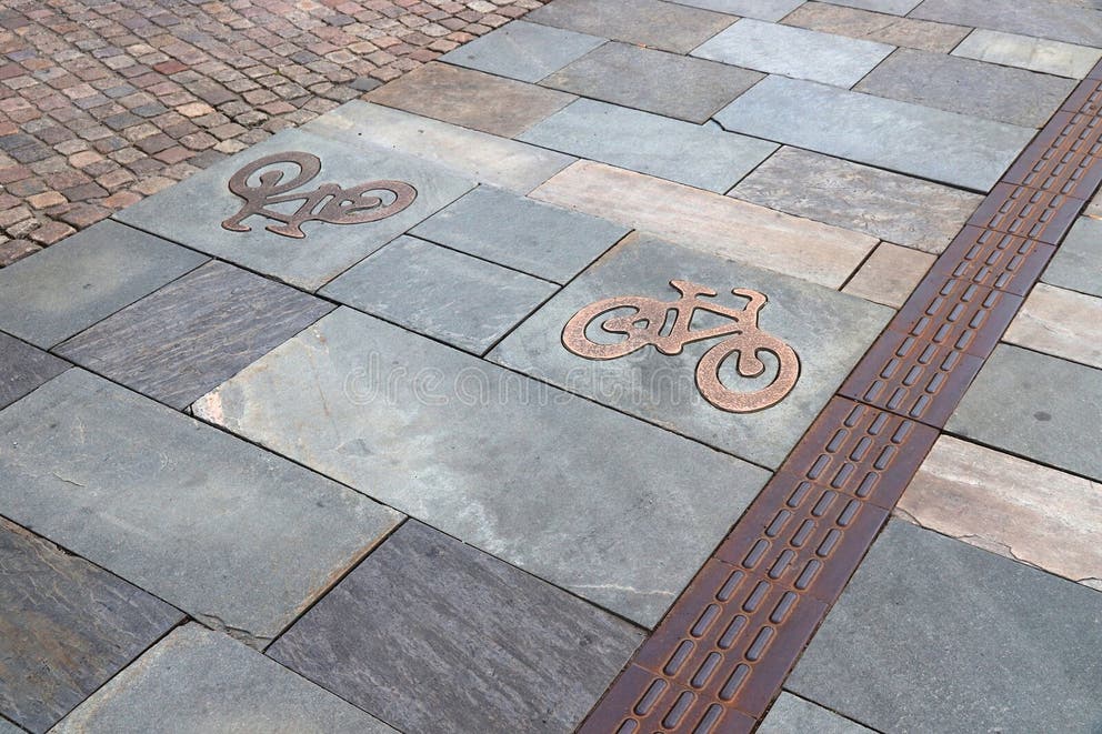 Swedish Cycling Path in Jonkoping Stock Image - Image of town ...