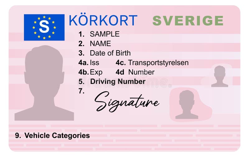 Swedish Car Driver License Identification Stock Illustrations – 2 ...
