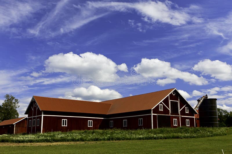 A Swedish Farm. stock image. Image of countryside, silo - 21669593