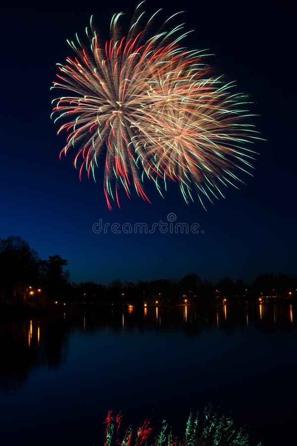 Fireworks 2 stock image. Image of holidays, fire, water - 14897
