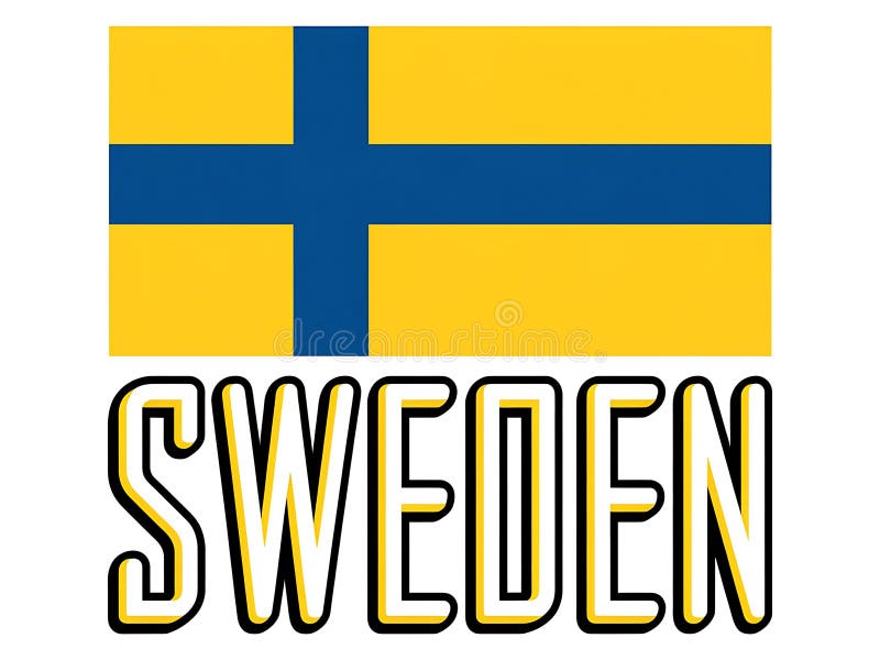 Swedish Flag with Bold Text Sweden Stock Photo - Image of modern ...