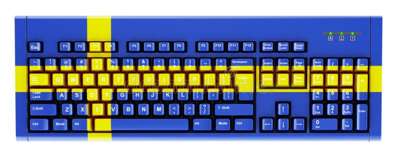Swedish Flag Painted on Computer Keyboard. 3D Rendering Stock ...