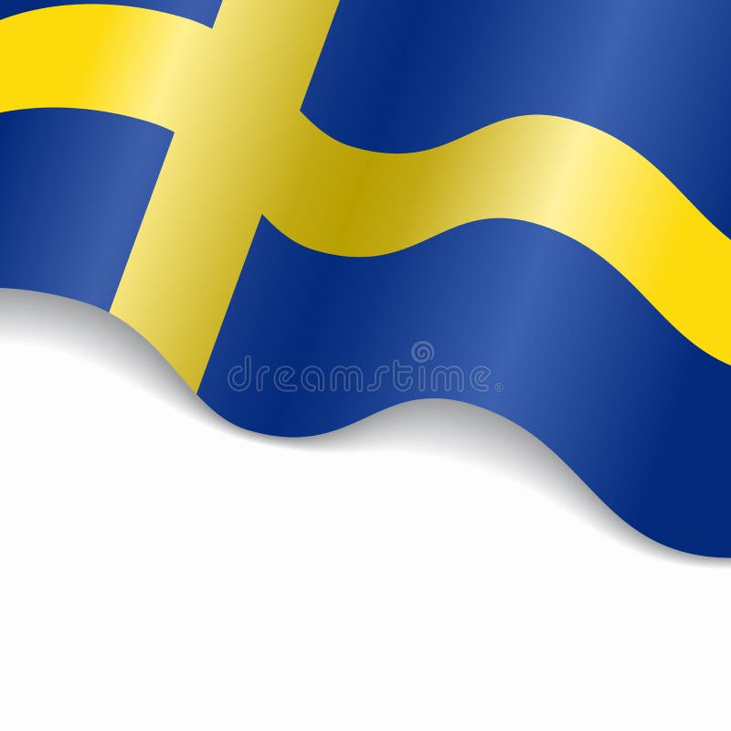 Swedish Flag Wavy Abstract Background. Vector Illustration. Stock ...