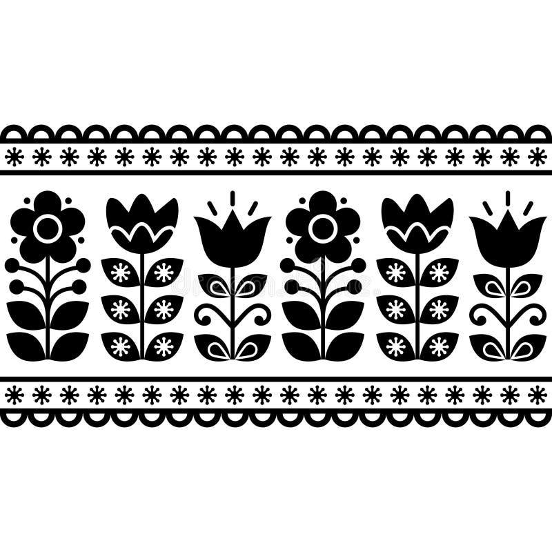Swedish Floral Retro Pattern - Traditional Folk Art Design Stock ... Swedish Floral Retro Pattern - Traditional Folk Art Design Stock ...