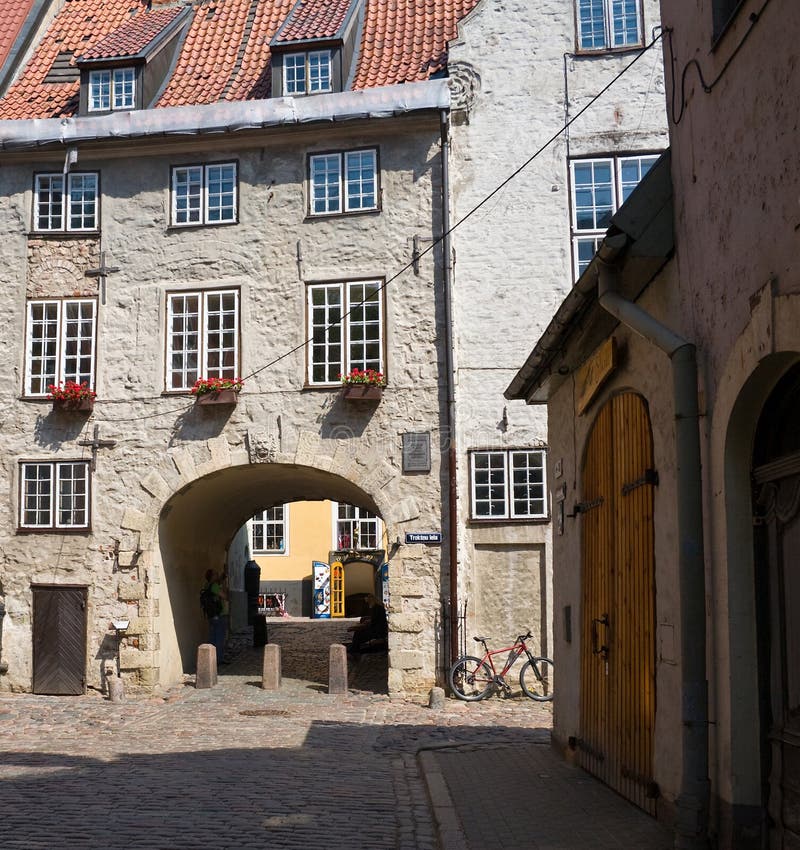 The Swedish gate in Riga stock image. Image of cityscape - 48937229