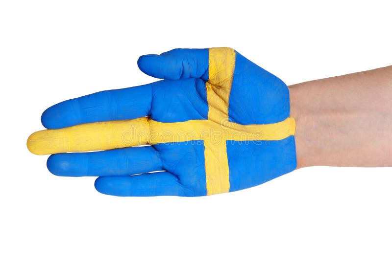 Handshake Between Sweden And Denmark Stock Photo - Image of flags, land ...