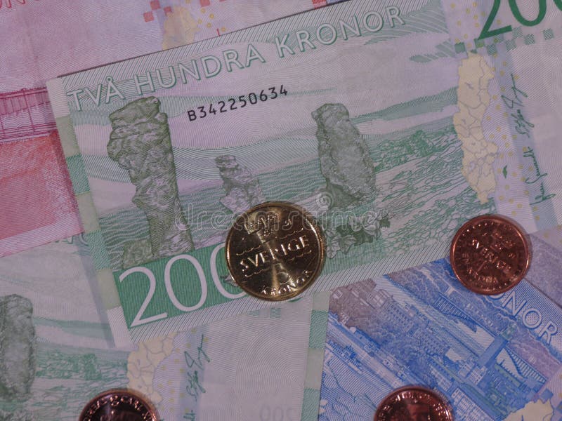 Swedish Krona Notes and Coins, Sweden Stock Photo - Image of sell ...