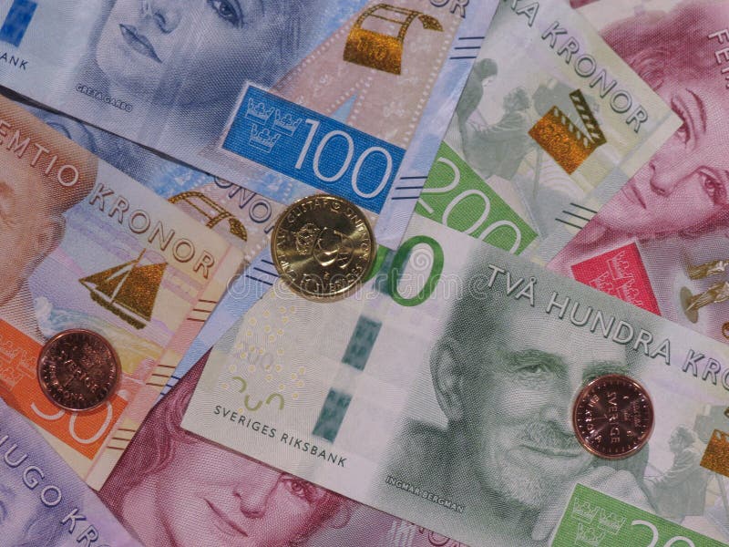 Swedish Kroner Notes & Coins Stock Photo - Image of kronor, currency ...