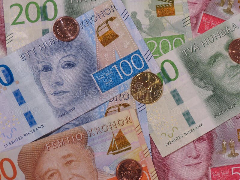Swedish Krona Notes and Coins, Sweden Stock Image - Image of five ...