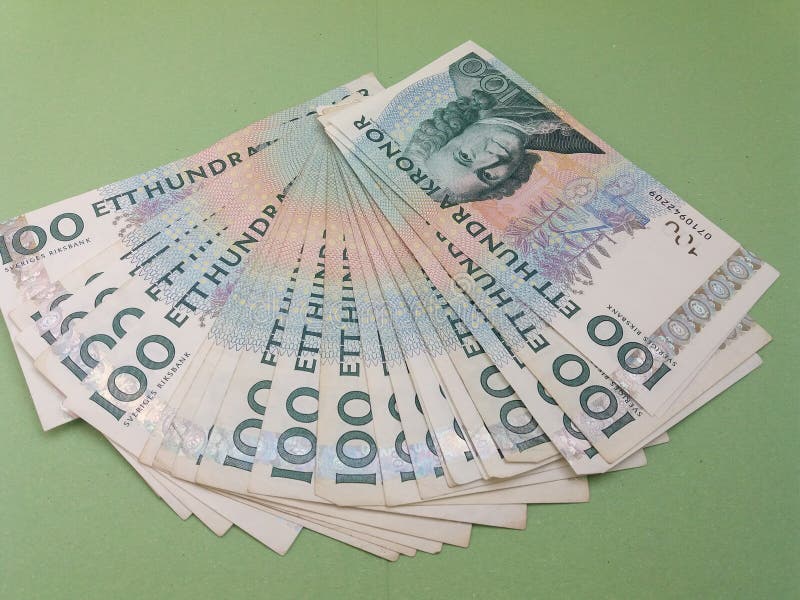 100 Swedish Krona SEK Notes, Currency of Sweden SE Stock Image - Image ...