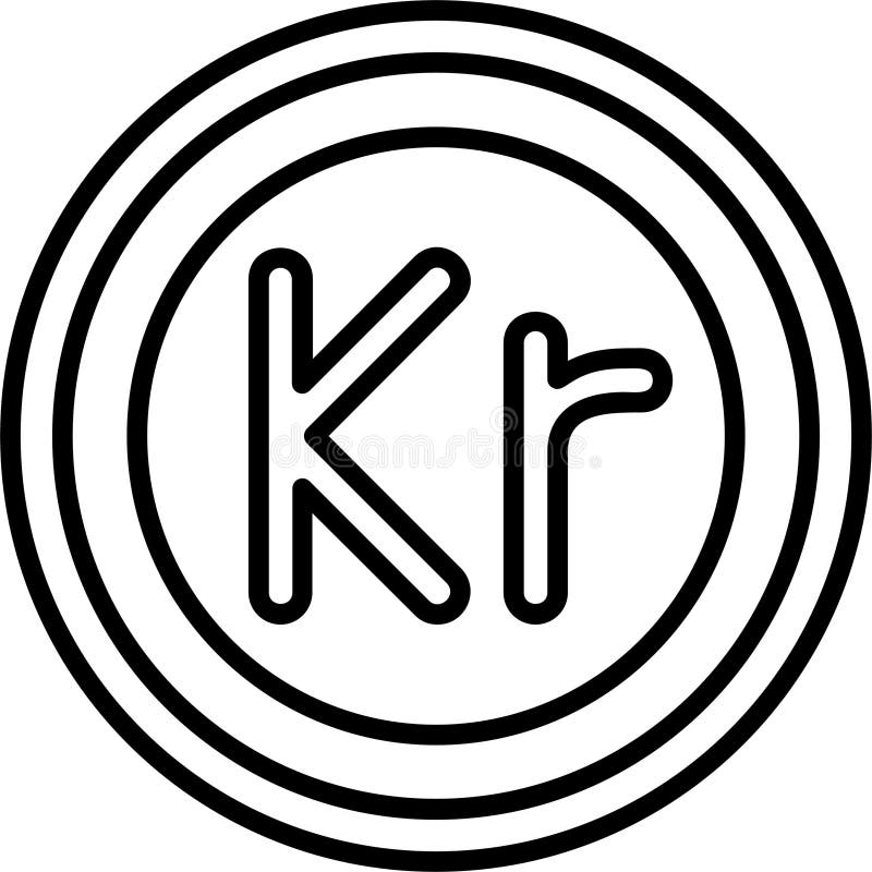 Swedish Krona Symbol Outline Vector Icon Stock Vector - Illustration of ...
