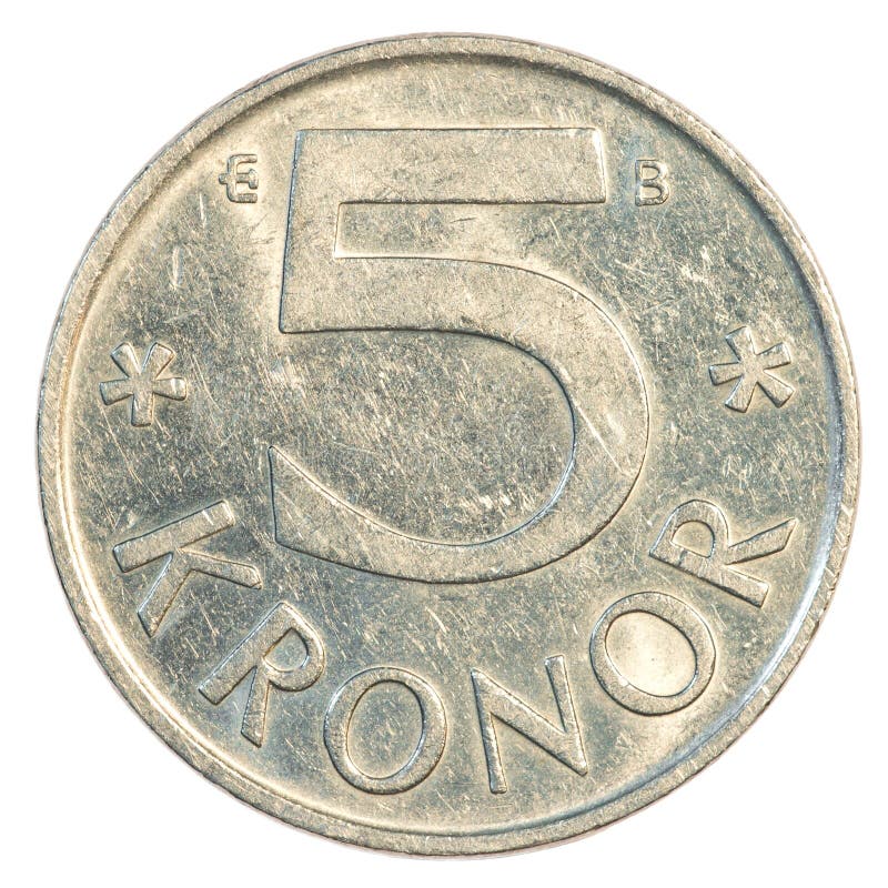 5 swedish Kronor coin stock photo. Image of bank, kronor - 91501070