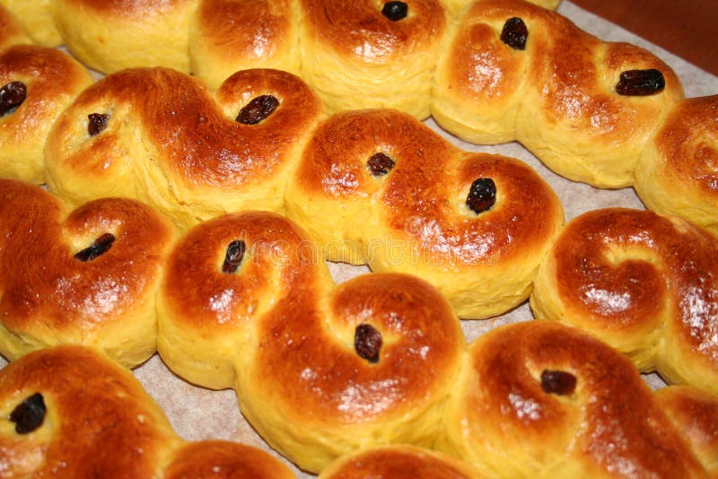 Swedish Lucia buns stock image. Image of atmosphere, oven - 48087855