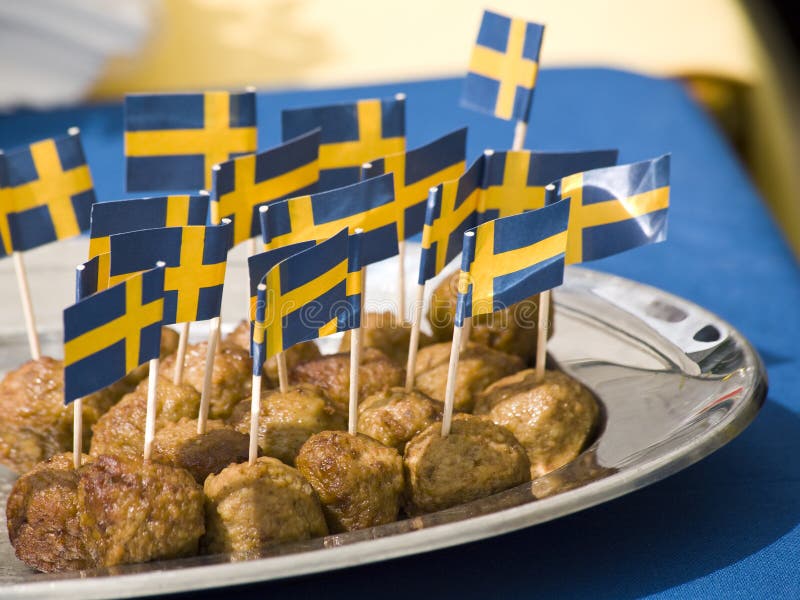Swedish meatballs stock image. Image of toothpick, swedish - 9322979