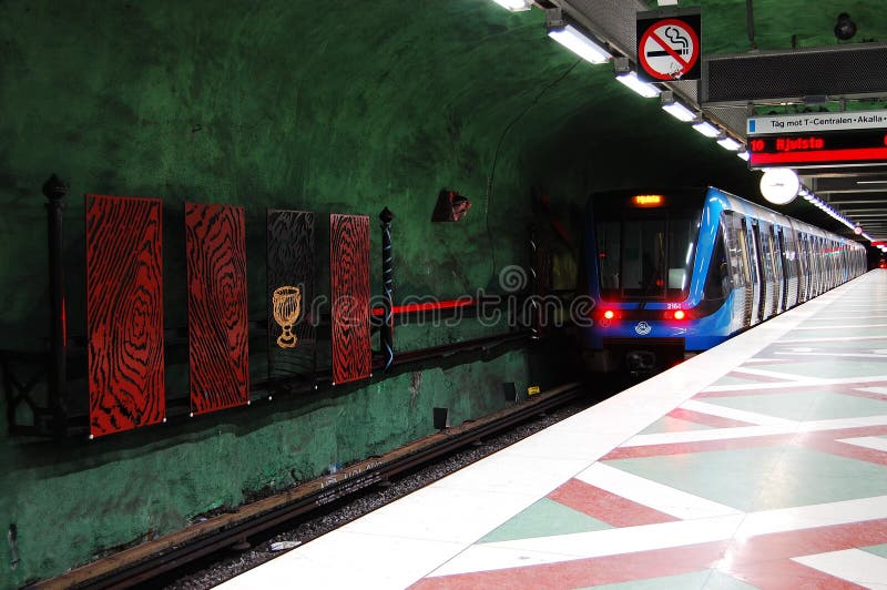 Swedish metro editorial image. Image of stockholm, decorated - 17099665