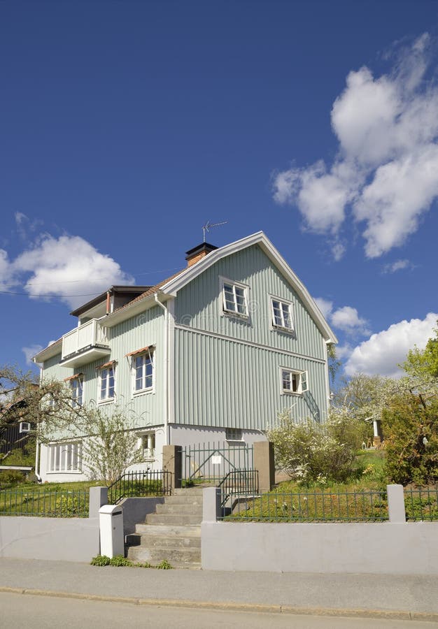 Swedish Middle Class Home, Malarhojden - Sweden Stock Photo - Image of architecture, detached ...