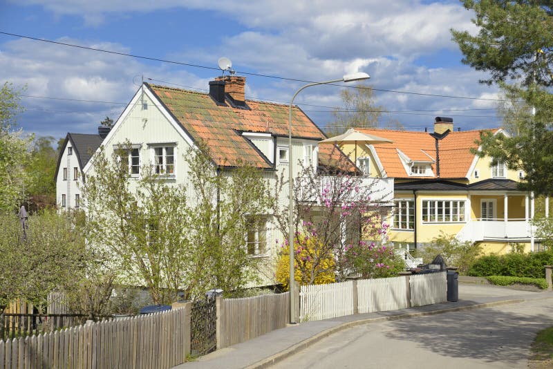 Swedish Middle Class Home, Malarhojden - Sweden Stock Image - Image of ...