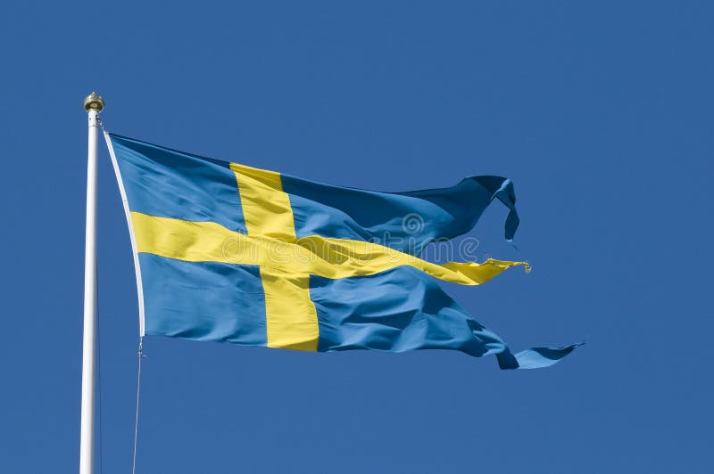 Swedish military flag stock photo. Image of waving, wind - 27144726