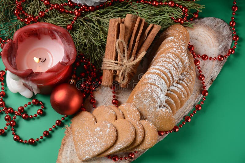Swedish Pepparkakor Heart Shaped Thins Cookies Stock Photo - Image of ...