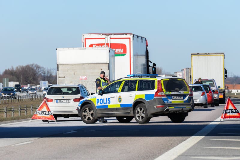 Swedish Police Badge Armband Editorial Image - Image of badge, orange ...