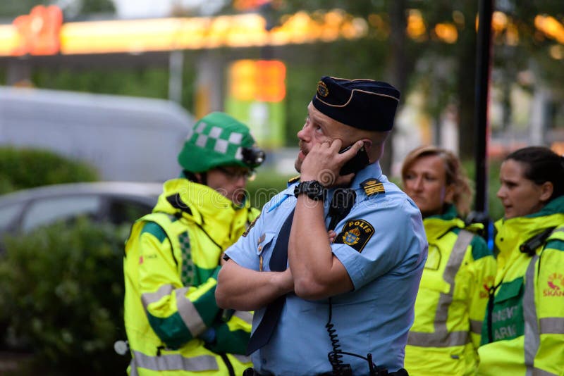 Swedish police officer editorial stock image. Image of policemen - 94151874