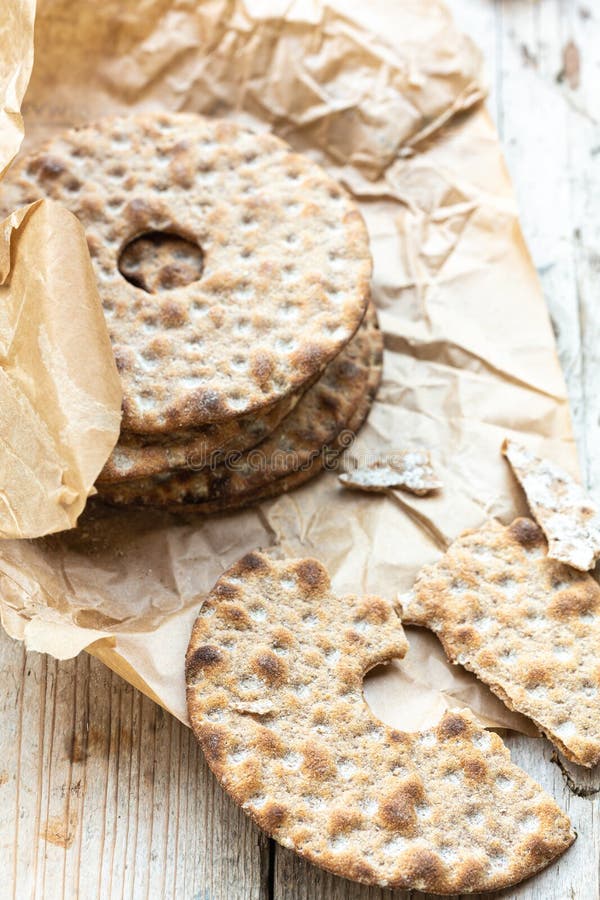 Swedish Round Crispbread Close Up Stock Image - Image of crisp, crusty ...